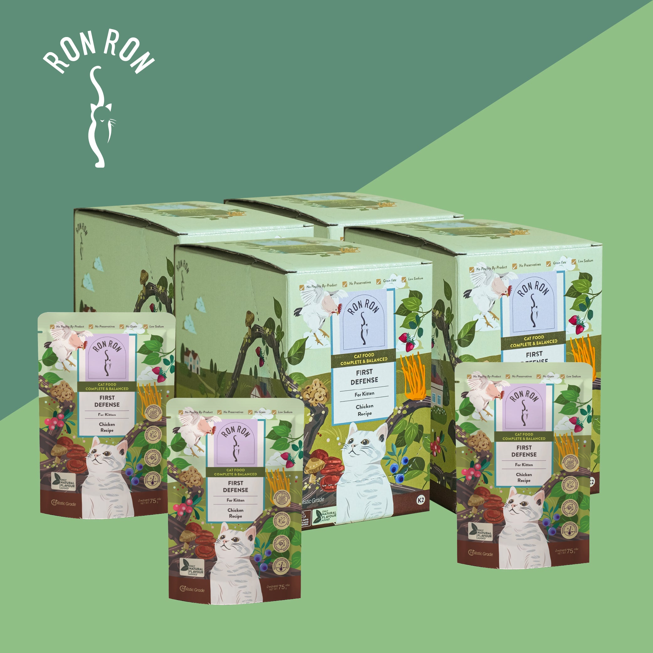 First Defense ( Carton ) 48 Pouches – RON RON Premium Cat Food